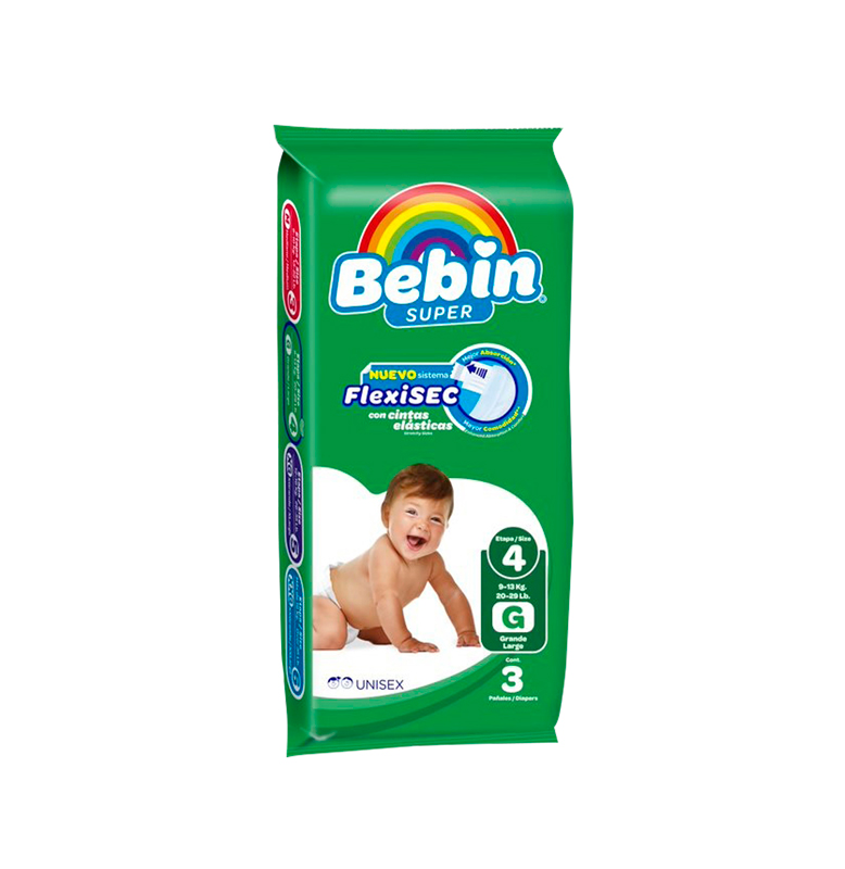Pañales Bebin Super Flexisec talla G 3 piezas - Fénix El Super de Casa