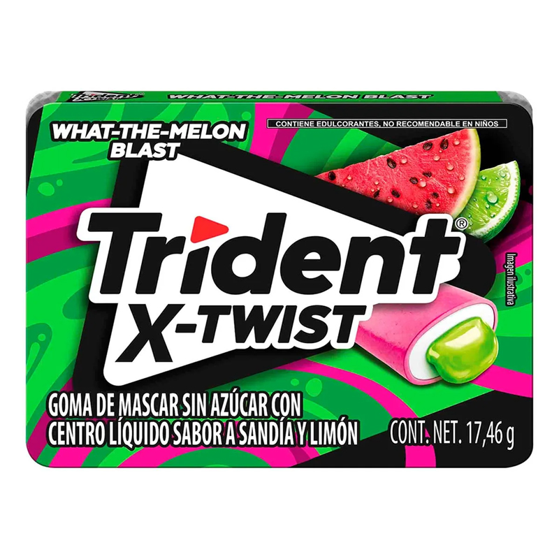 Goma de mascar Trident X-Twist mora sandía-limón 17.46 g - Fénix El ...