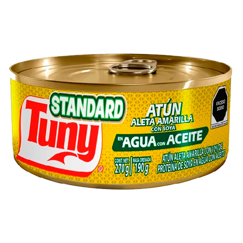 Atún Tuny Standard con proteína de soya en agua con aceite 270 g - Fénix El Super de Casa